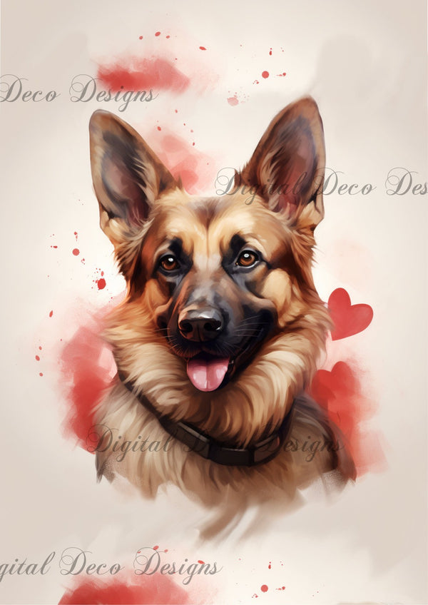 Love A German Shepherd (#C048) - Digital Deco Designs