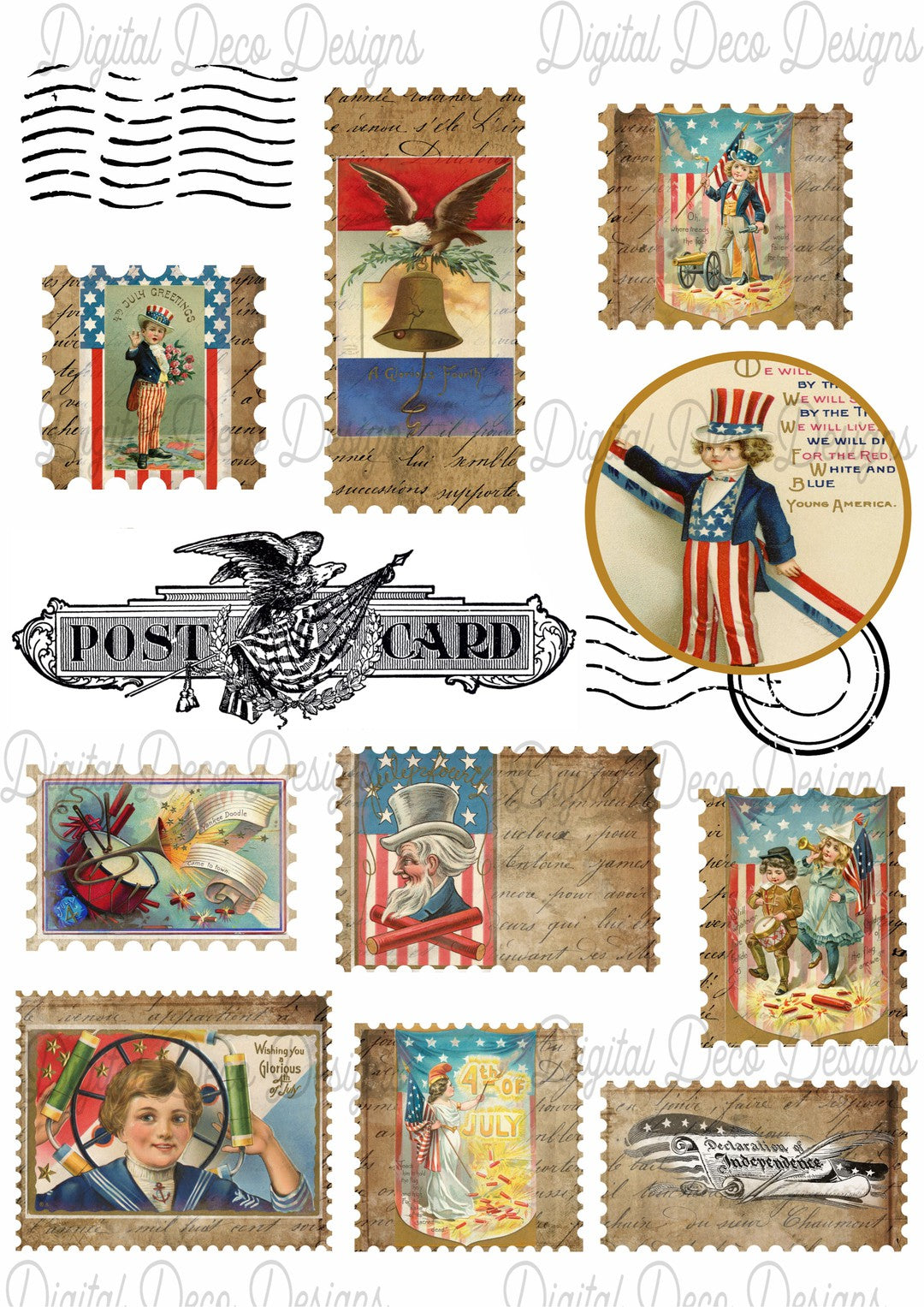 Patriotic Americana Designs - Digital Deco Designs