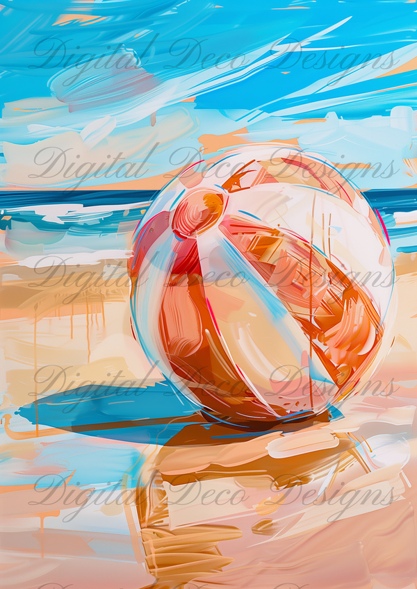 Summers to Remember Beach Ball N064 - Digital Deco Designs